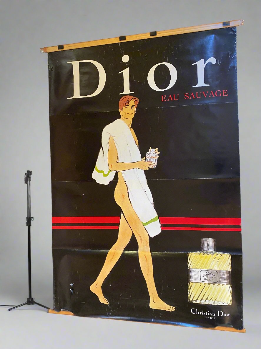 Vintage Dior Eau Savage Double Sided Advertising Poster – I Dream of Snow