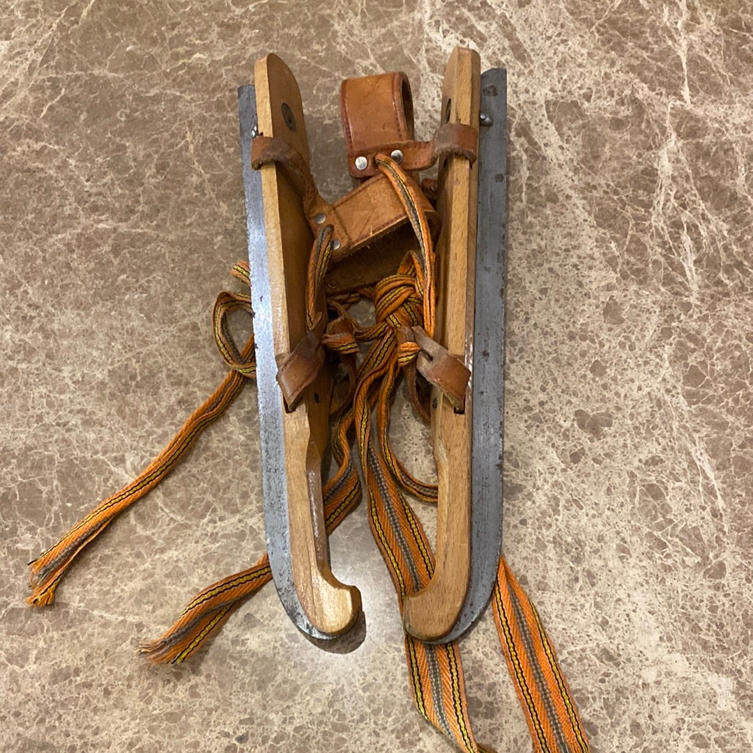 Vintage Wood Leather & Steel Ice Skates – I Dream of Snow