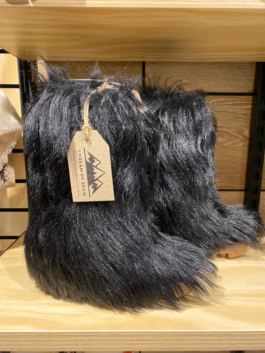 Vintage Ortles Long Black Goat Hair Après Snow Boots – I Dream of Snow